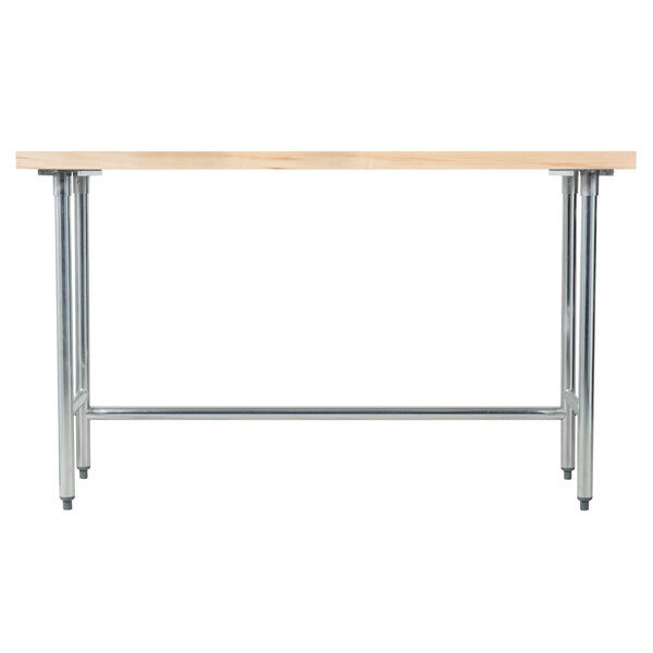 Advance Tabco TH2G-245 Wood Top Work Table with Galvanized Base - 24" x 60"