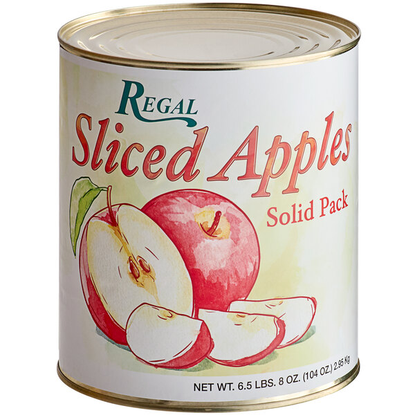 Regal Solid Pack Sliced Apples #10 Can - 6/Case