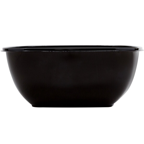 Sabert 94160B50 Bowl2 160 oz. Black Square Catering Bowl - 50/Case