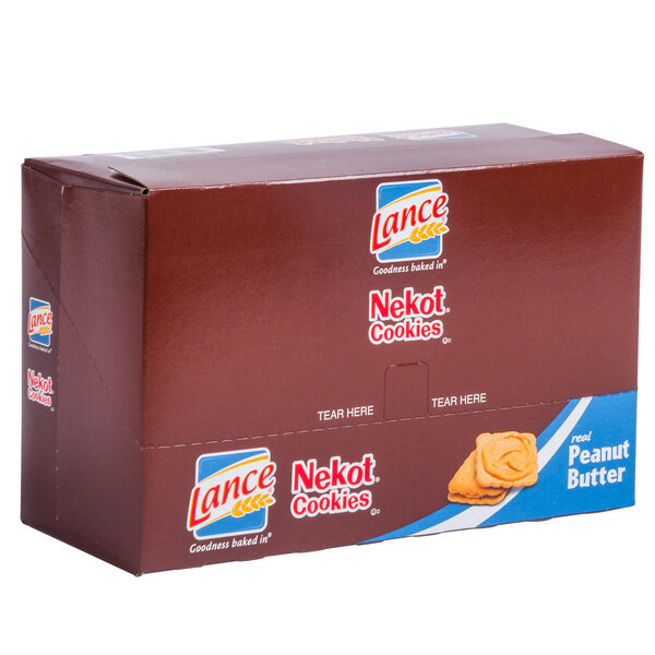 Lance Nekot Vanilla Cookie with Peanut Butter Filling 20 Count Box - 6/Case