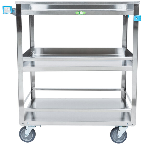 Lakeside 526 Stainless Steel Three Shelf Guard Rail Utility Cart - 31 ...