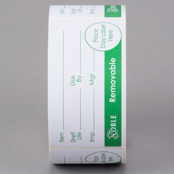 Noble Products 2" x 4" Removable Product Day Label - 500/Roll