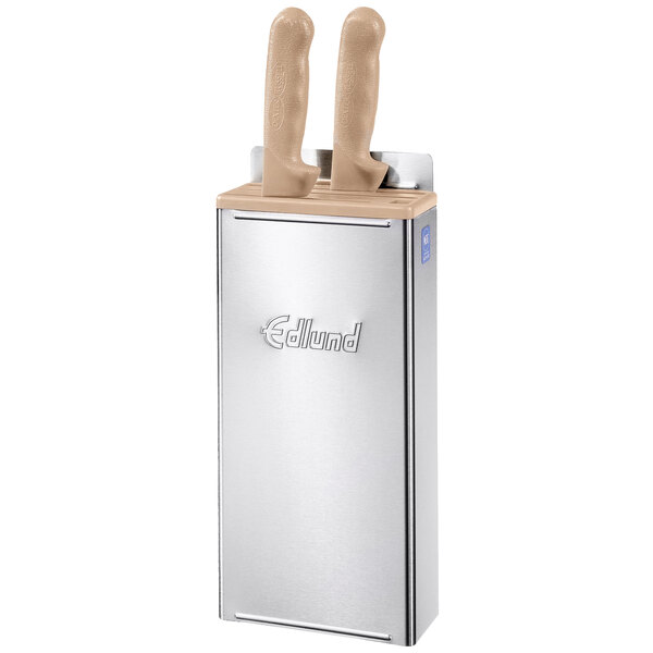 Edlund KR-50T 12" HACCP Enclosed Stainless Steel Knife Rack with Tan Insert