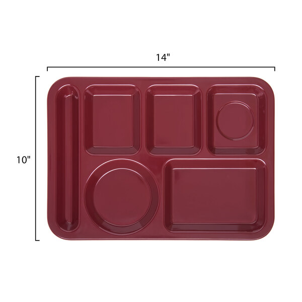 Carlisle 4398085 10" x 14" Dark Cranberry Heavy Weight Melamine Left ...