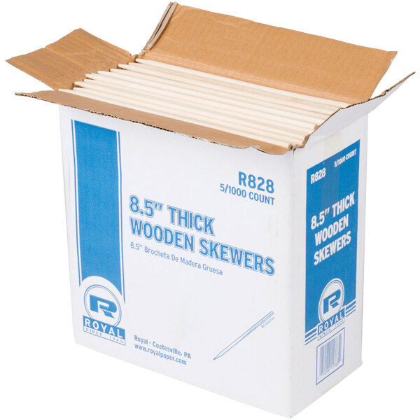 Royal Paper R828 8 1/2" Eco-Friendly Wood Skewer - 1000/Box