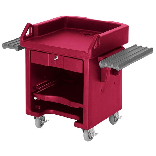 Cambro VCSWR158 Hot Red Versa Cart with Dual Tray Rails and Standard ...