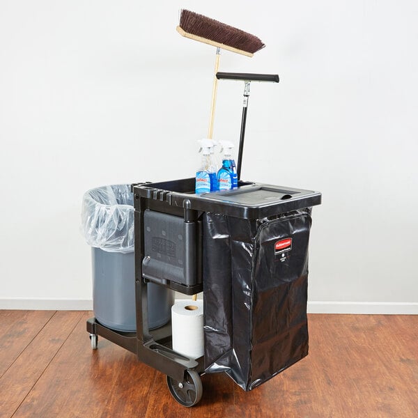 Rubbermaid 1861430 Executive Janitor Cart with Locking Cabinet
