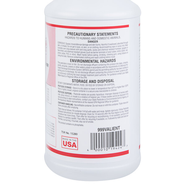 Noble Chemical 1 qt. / 32 oz. Valient Ready-to-Use Disinfectant Toilet ...