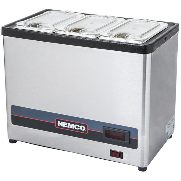 Nemco 9020-3 Countertop Cold Condiment Chiller with Three 1/9 Size Food ...
