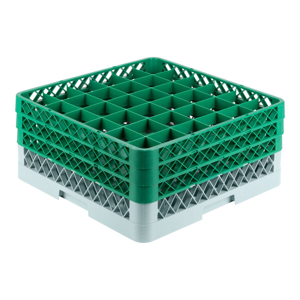 Noble Products 36-Compartment Gray Full-Size Glass Rack with 3 Green ...