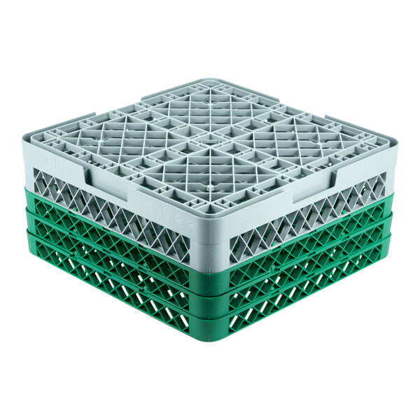 Noble Products 36-Compartment Gray Full-Size Glass Rack with 3 Green ...