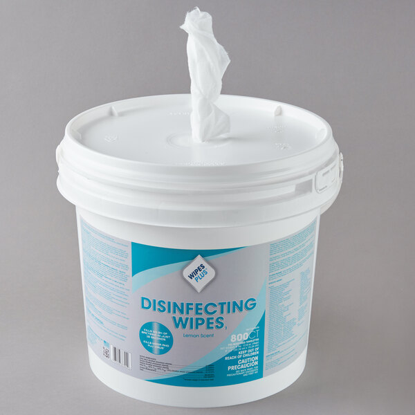 WipesPlus Lemon Scent Alcohol Free Disinfecting Wipes and Bucket