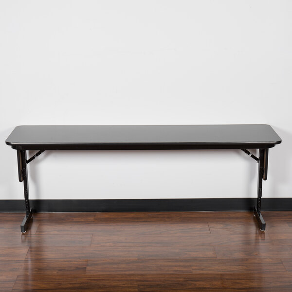 Correll SPA1872PX07 18" x 72" Black Granite Adjustable Height Panel Leg ...