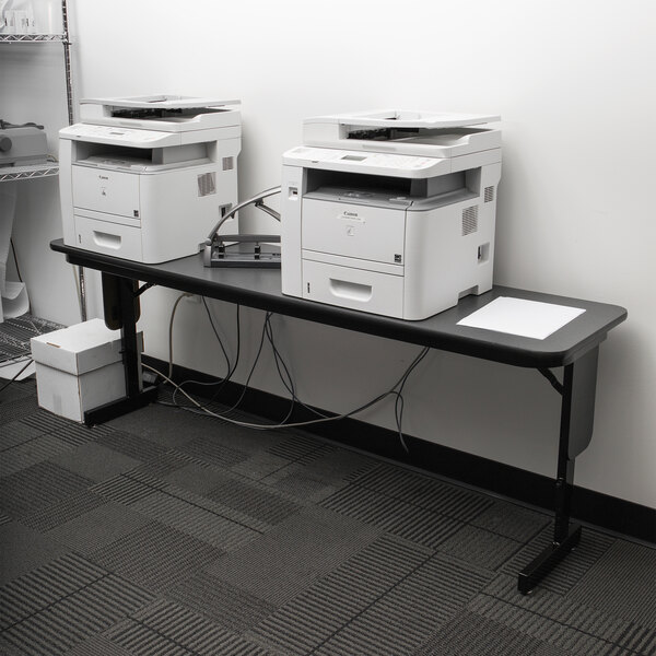 Correll SPA1872PX07 18" x 72" Black Granite Adjustable Height Panel Leg ...