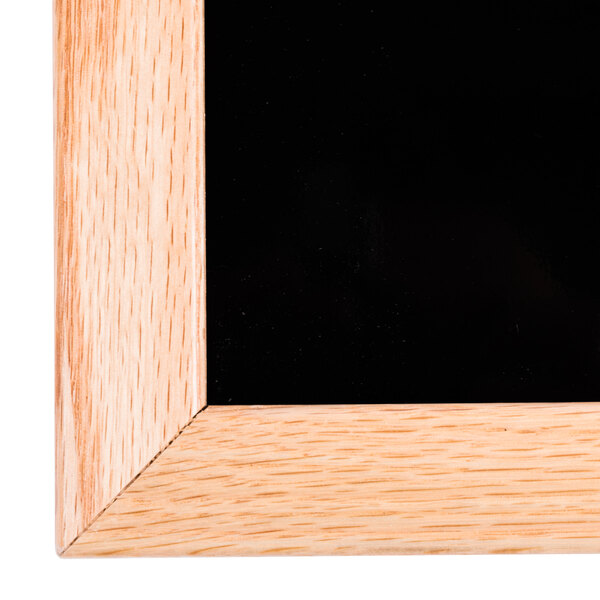 Aarco BOC1824NT-B OAK 18" x 24" Oak Frame Black Marker Board