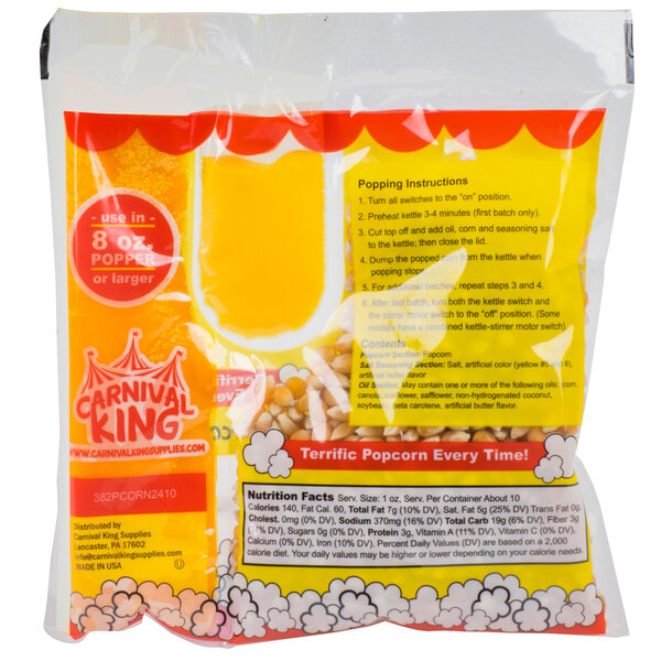 Carnival King Popcorn Kit - For 8-10 oz. Poppers - 24/Case