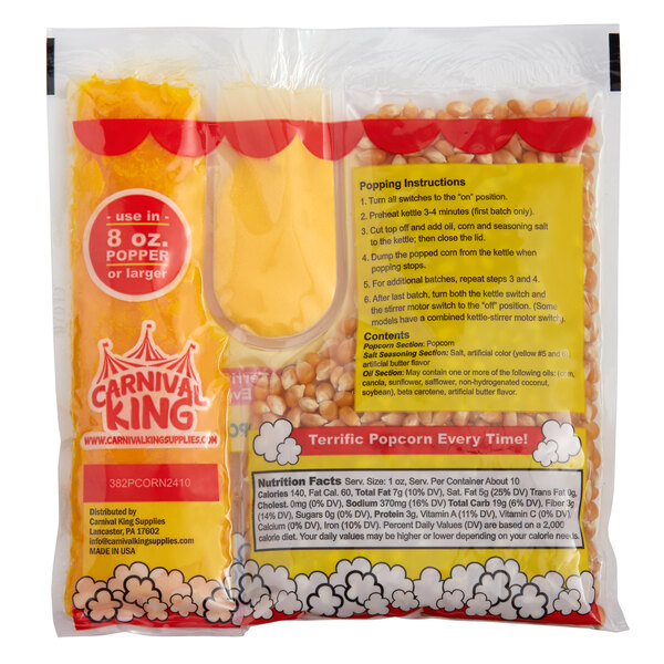 Carnival King Popcorn Kit - For 8-10 oz. Poppers - 24/Case