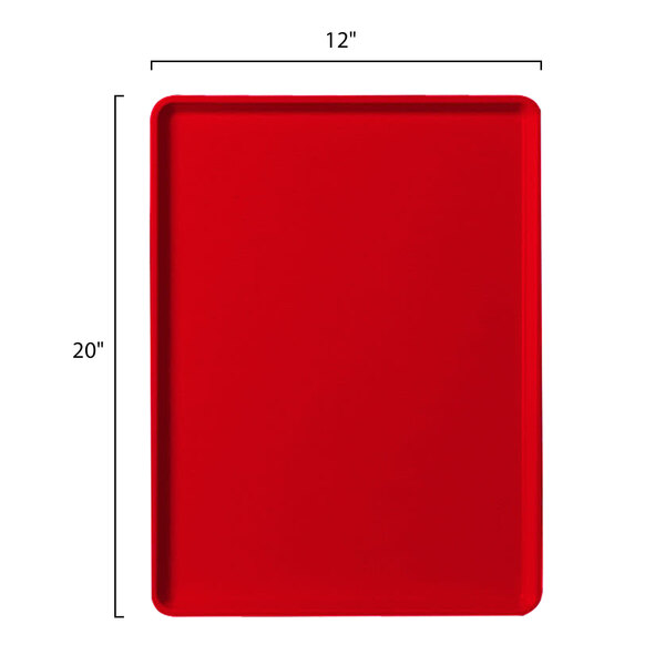 Cambro 1220D510 12" x 20" Signal Red Dietary Tray - 12/Case