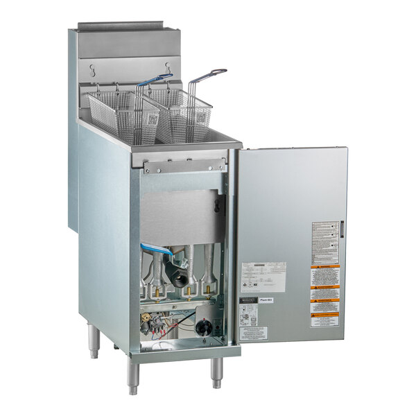 Pitco® 40D Natural Gas 40-45 lb. Stainless Steel Floor Fryer