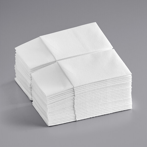 Choice White Linen-Feel Pocket Fold Dinner Napkin - 50/Pack