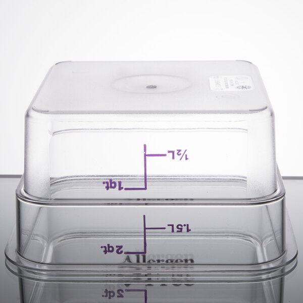 Cambro 2SFSCW441 CamSquare 2 Qt. Allergen Free Purple Food Storage ...