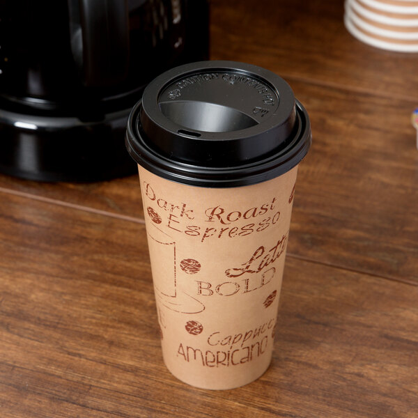 Choice 20 oz. Café Print Poly Paper Hot Cup - 600/Case