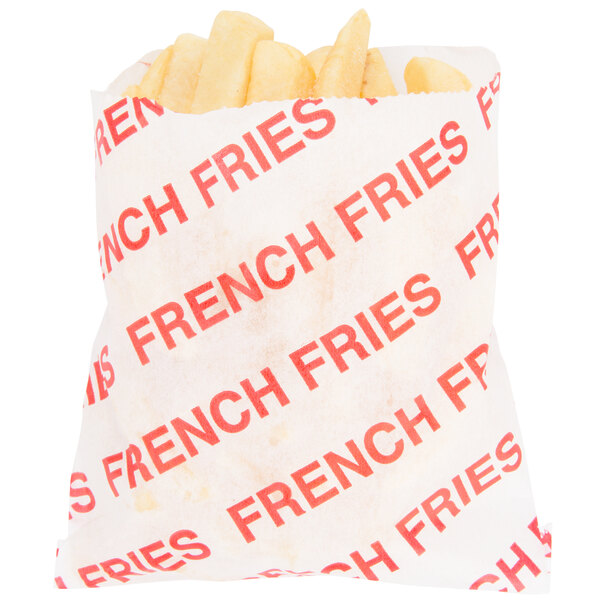 Carnival King 4 1/2" x 4 1/2" Medium Printed French Fry Bag - 2000/Case
