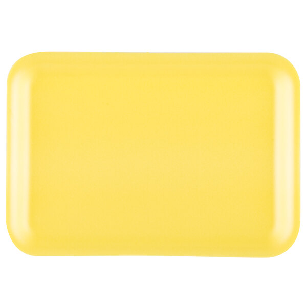 Genpak 1002S (#2S) Foam Meat Tray Yellow 8 1/4" x 5 3/4" x 1/2" - 500/Case