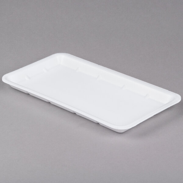 Genpak 1025S (#25S) Foam Meat Tray White 8" x 14 3/4" x 1 1/16" - 250/Case