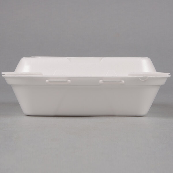 Genpak SN243-WHT 8 1/4" x 8" x 3" White Medium 3-Compartment Foam Snap ...