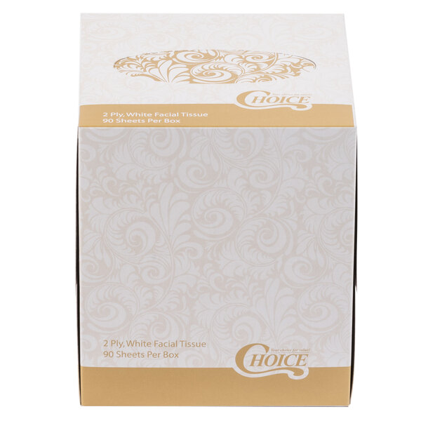 Choice 2-Ply Facial Tissue Cube - 36/Case