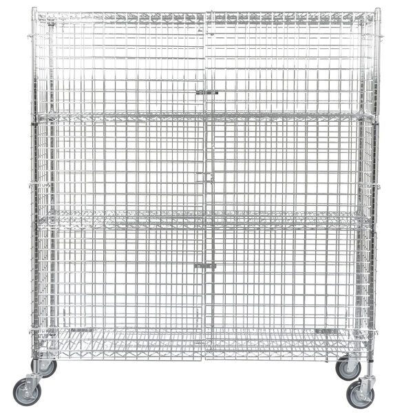 Regency NSF Mobile Chrome Wire Security Cage Kit - 18" x 60" x 69"