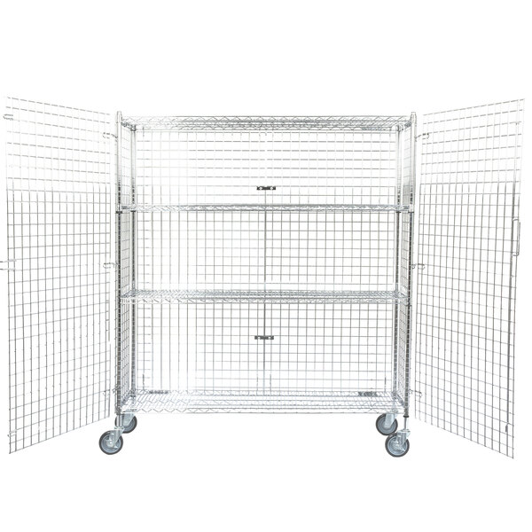 Regency NSF Mobile Chrome Wire Security Cage Kit - 18" x 60" x 69"