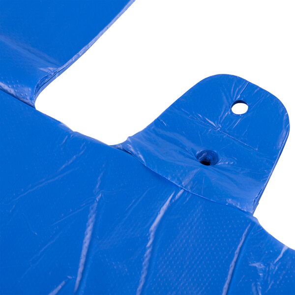 1/10 Size .55 Mil Blue Unprinted Embossed T-Shirt Bag - 1500/Case