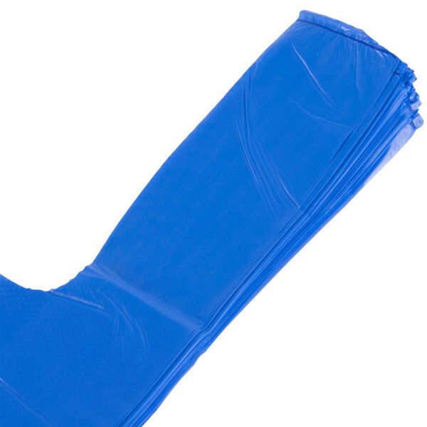 1/10 Size .55 Mil Blue Unprinted Embossed T-Shirt Bag - 1500/Case