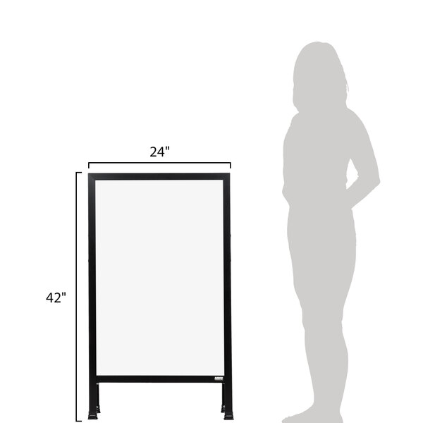Aarco BA-5 42" x 24" Black Aluminum A-Frame Sign Board with White ...