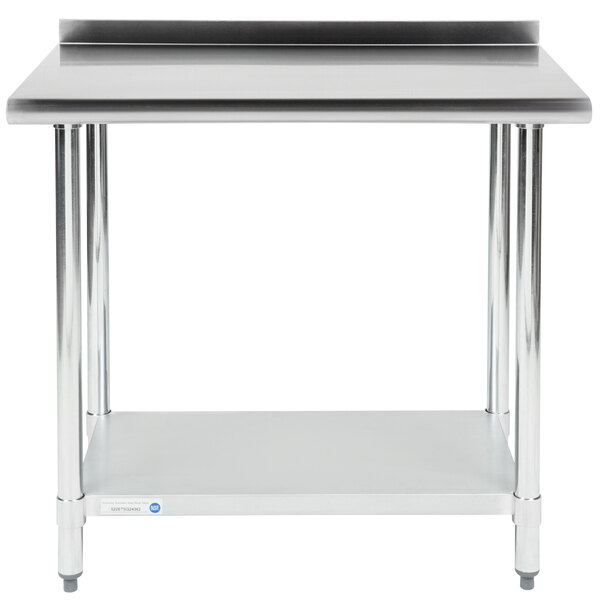 Steelton 24" x 36" 18 Gauge 430 Stainless Steel Work Table with ...