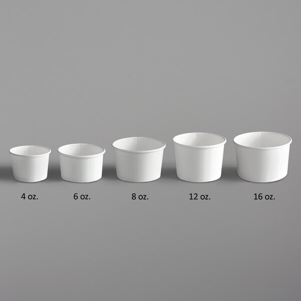 Choice 12 Oz White Paper Frozen Yogurt Food Cup 1000 Case