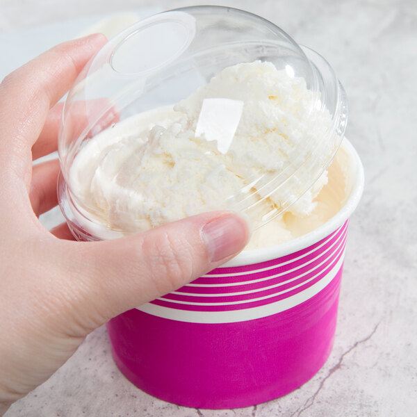 Choice 12 oz. Pink Paper Frozen Yogurt / Food Cup - 50/Pack