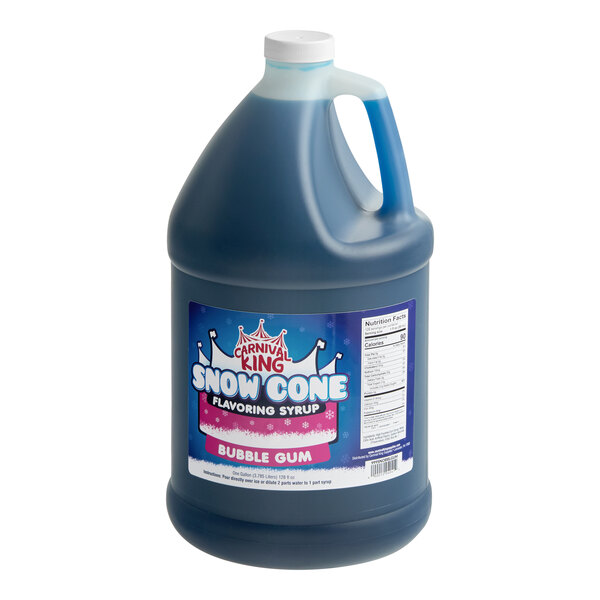 Carnival King 1 Gallon Bubble Gum Snow Cone Syrup - 4/Case