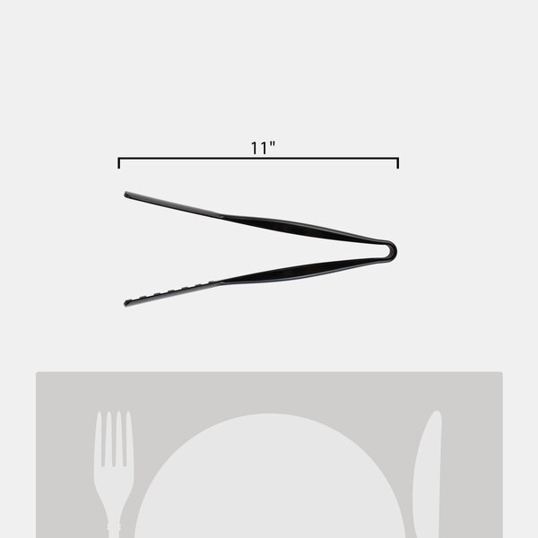 Cambro TGA11110 Lugano 11" Black Angled Plastic Spaghetti Tongs