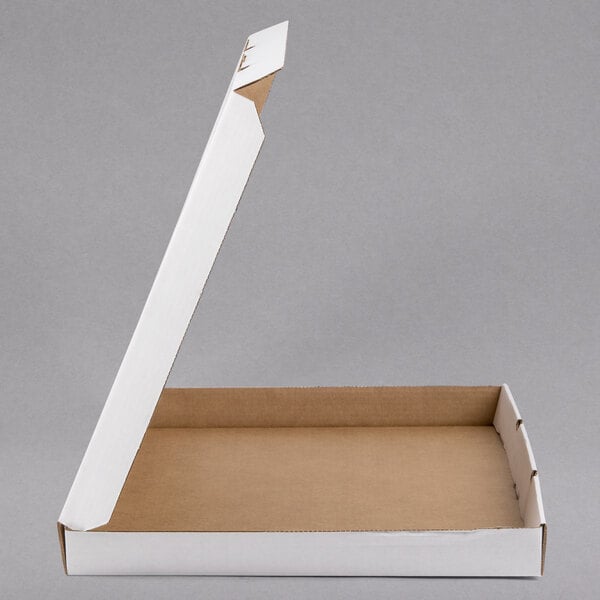 Large Rectangular White Corrugated Pizza Boxes - 17" x 25" x 2"