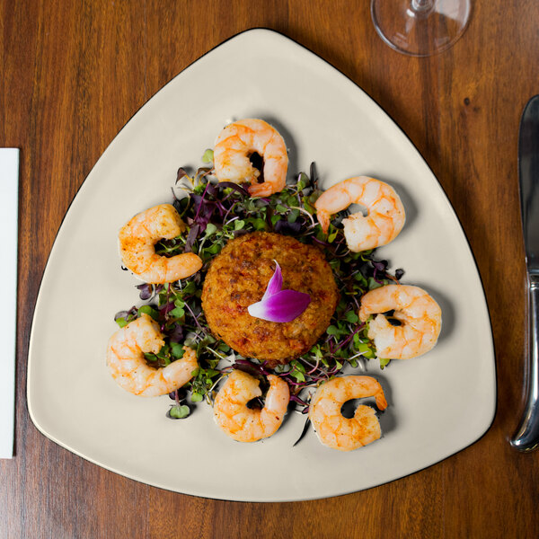 GET TP-12-DI Diamond Ivory 12" Triangular Melamine Plate - 12/Case