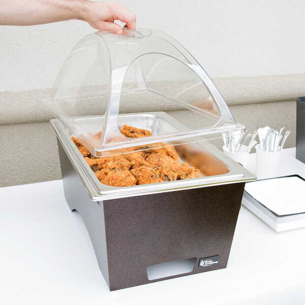 Sterno Full Size Copper Vein Stackable Chafer with Clear Dome Cover and ...