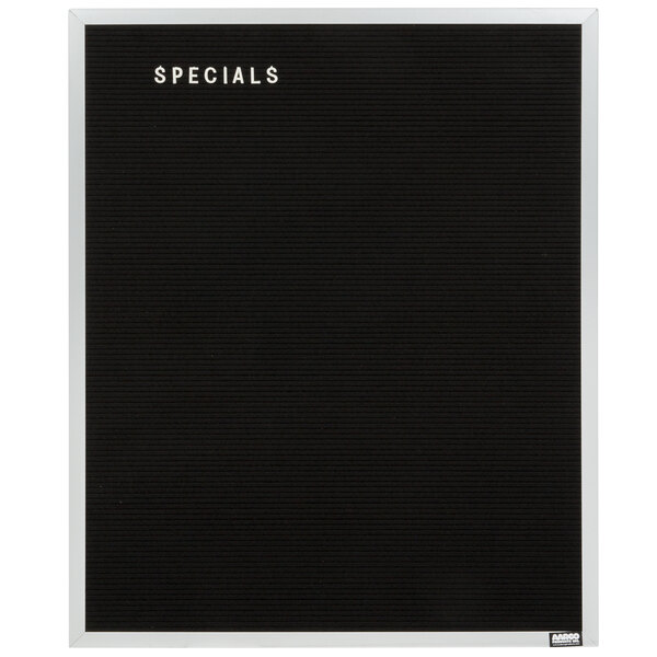 Aarco BOFD3024L 30" x 24" Black Felt Open Face Vertical Indoor Message ...