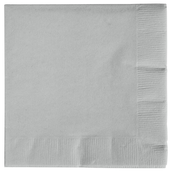 Creative Converting 573281B Shimmering Silver 3-Ply Beverage Napkin ...