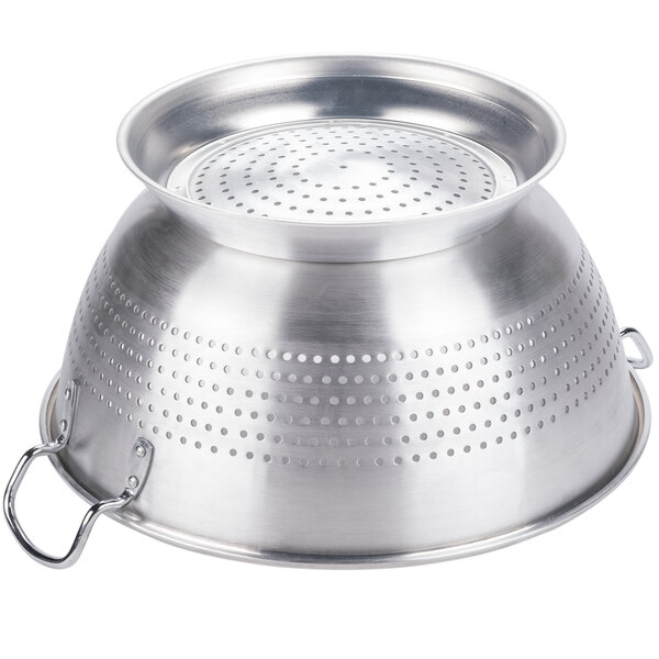 Vollrath 68350 16 Qt. Heavy-Duty Aluminum Colander with Base and Handles