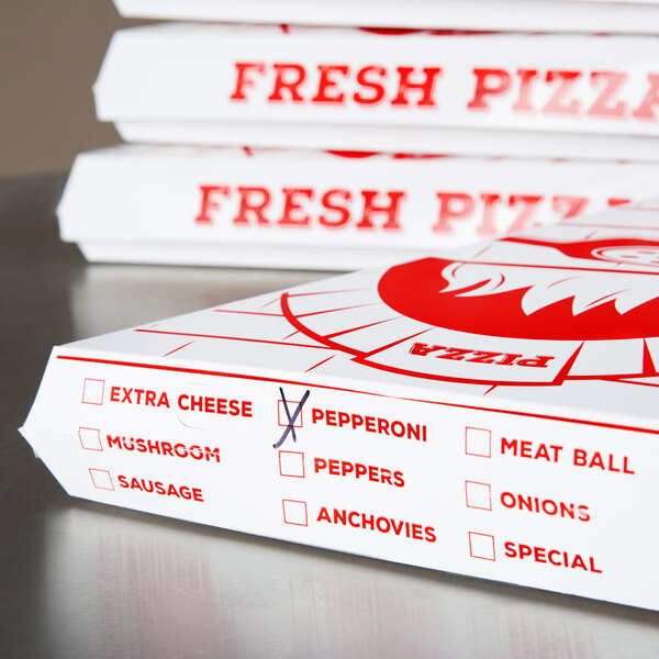 Choice White Clay Coated Clamshell Pizza Slice Box - 20/Pack