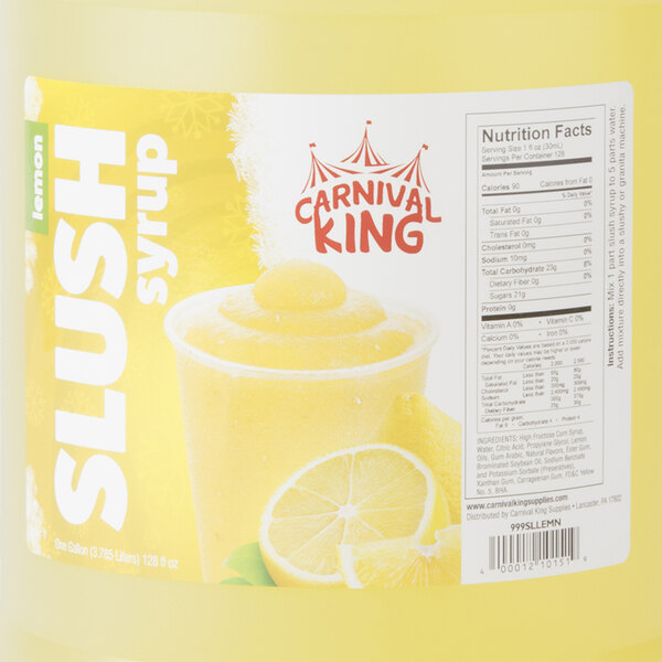 Carnival King 1 Gallon Lemon Slushy Syrup