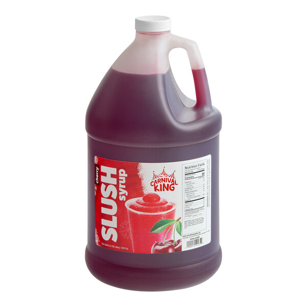 Carnival King 1 Gallon Cherry Slushy 5:1 Concentrate - 4/Case